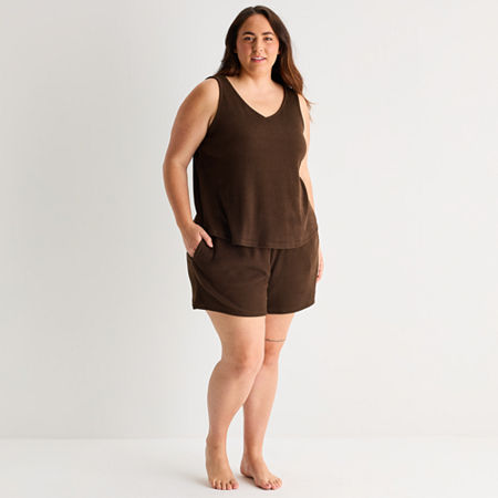 Click here for Ambrielle Womens Rib V Neck Sleeveless Plus Pajama... prices