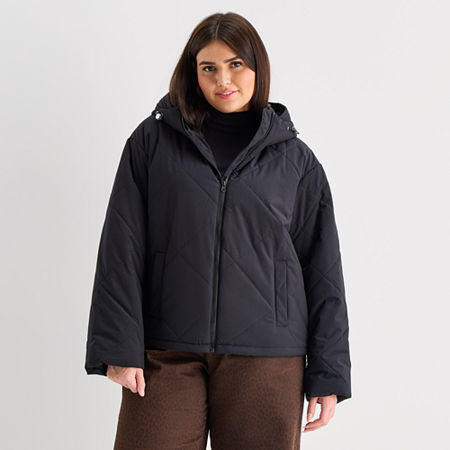 Click here for a.n.a Womens Plus Hooded Midweight Puffer Jacket... prices