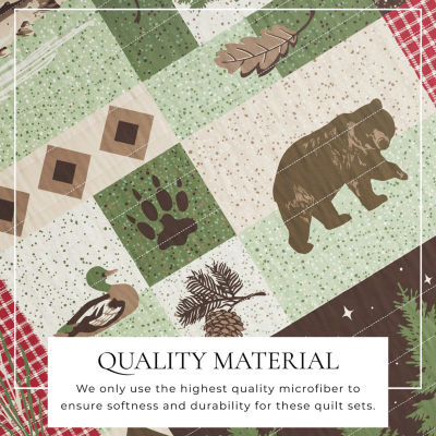 Linery Animal Mosaic Reversible Quilt Set EC700151, Color: Green - JCPenney