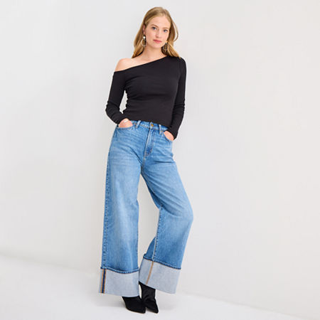 Click here for a.n.a Womens Asymmetrical Neck Long Sleeve T-Shirt... prices