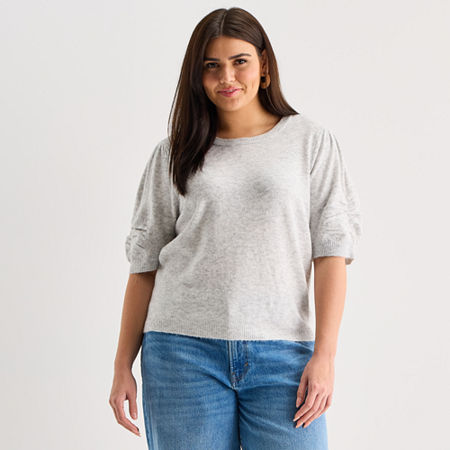 Click here for a.n.a Plus Womens Crew Neck Short Sleeve Pullover... prices