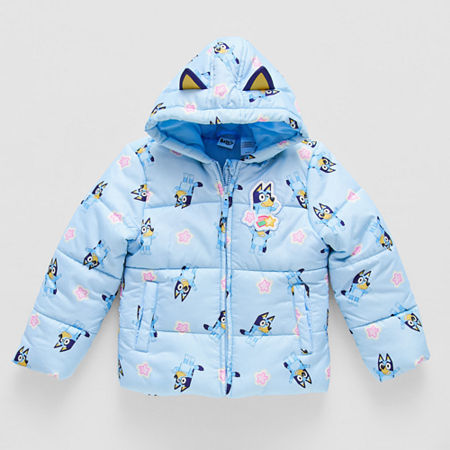 Click here for Little Girls Bluey Hooded Heavyweight Puffer Jacke... prices