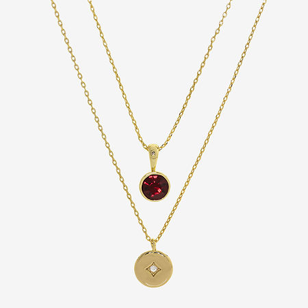 Click here for Sparkle Allure Womens Red Cubic Zirconia Necklace... prices