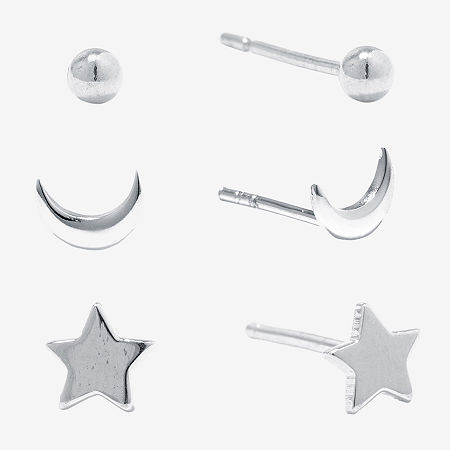 Click here for Silver Treasures Womens Sterling Silver Moon Star... prices