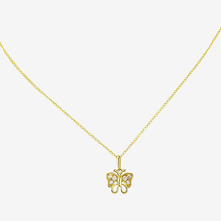 Click here for Girls Lab Created White Cubic Zirconia 14K Gold Bu... prices