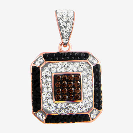 Click here for 14K Rose Gold Over Silver Crystal Square Pendant N... prices