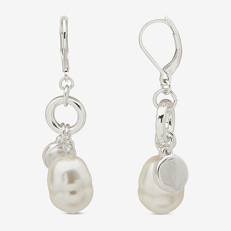 Click here for Worthington Silver Tone Simulated Pearl Womens Dro... prices