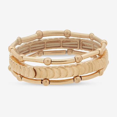 Click here for a.n.a Gold Tone Beaded Stretch Womens 3-pc. Bracel... prices