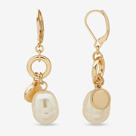 Click here for Worthington Charm Womens White Simulated Pearl Dro... prices