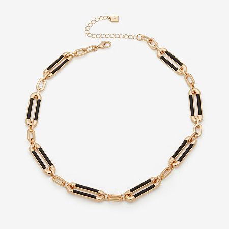 Click here for Worthington Gold Tone & Black Leather Link Womens... prices