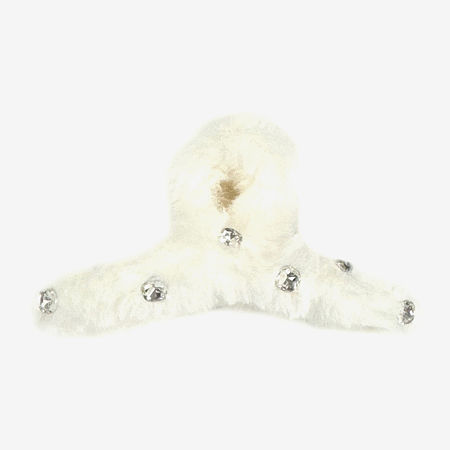 Click here for Bijoux Bar Black Fur Hair Clip  One Size  White prices