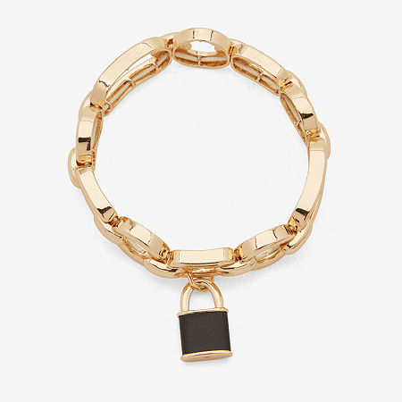 Click here for Worthington Gold Tone & Black Padlock Womens Stret... prices