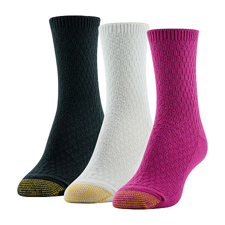 Click here for Gold Toe Texture Womens 3 Pair Crew Socks  6-9  Pi... prices