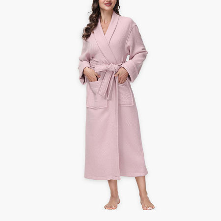 Ink+Ivy Womens Diamond Waffle Look Robe - Rose
