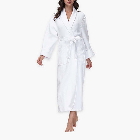Ink+Ivy Womens Diamond Waffle Look Robe - White