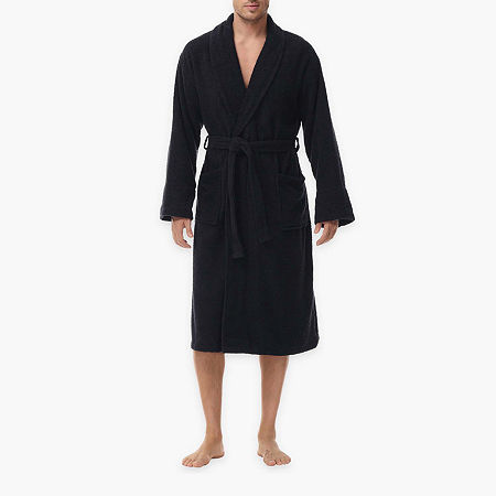 Ink+Ivy Mens All Cotton Terry Robe - Black