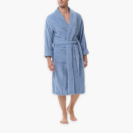 Ink+Ivy Mens All Cotton Terry Robe - Denim
