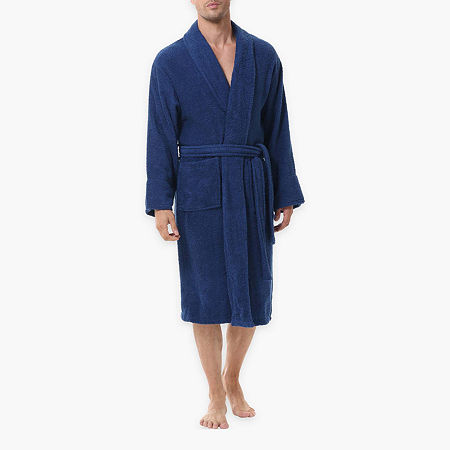 Ink+Ivy Mens All Cotton Terry Robe - Med Navy