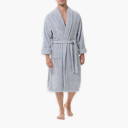 Ink+Ivy Mens All Cotton Terry Robe - Steel