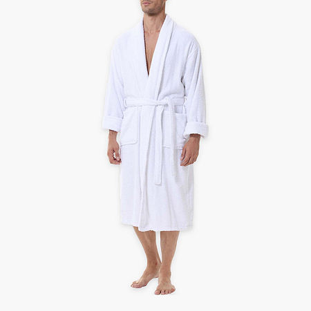 Ink+Ivy Mens All Cotton Terry Robe - White