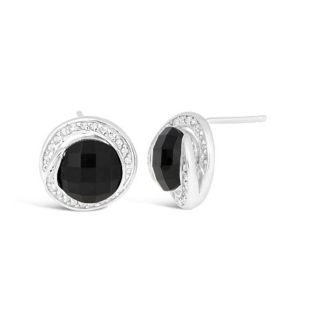 Click here for Genuine Black Onyx Sterling Silver 13mm Stud Earri... prices