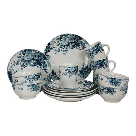 Click here for Elama Traditional Blue Rose 16-pc. Dinnerware Set... prices