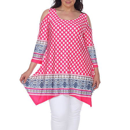 Plus Size White Mark Antonia Cut-Out Shoulder Tunic