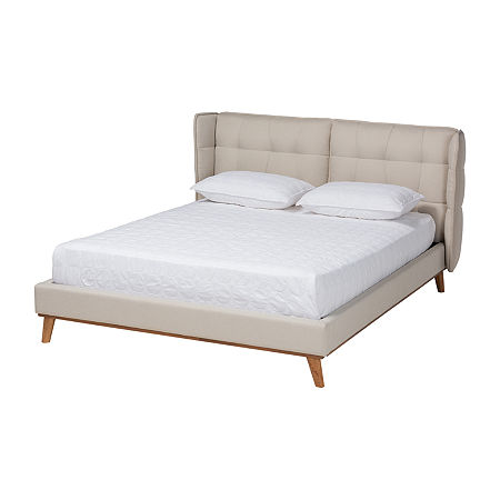 Click here for Gretchen Upholstered Platform Bed  One Size  Beige prices