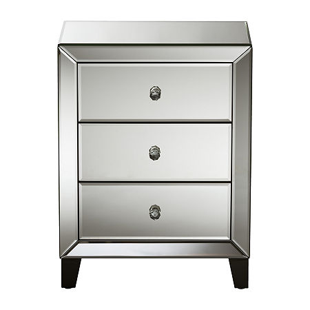 Click here for Chevron Bedroom Collection Mirrored 3-Drawer Night... prices