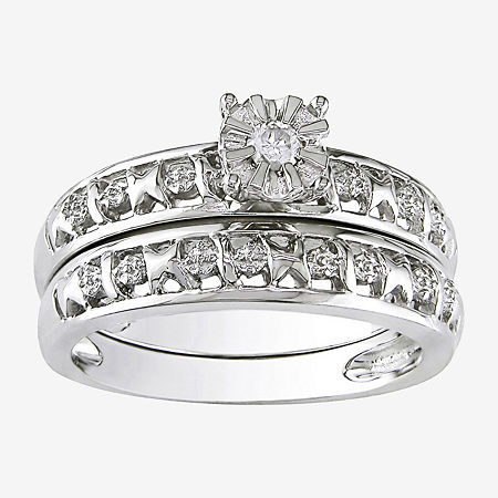 Click here for Diamond-Accent Bridal Ring Set in Sterling Silver... prices