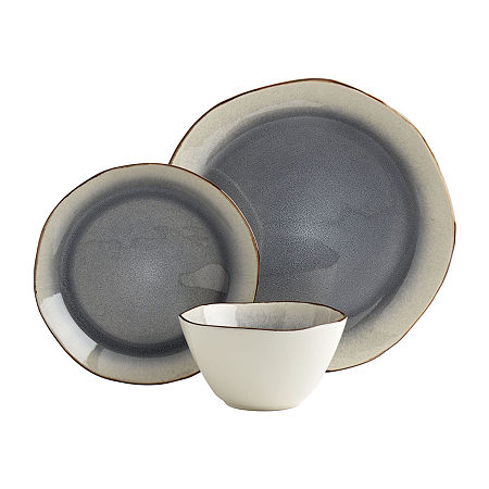 Click here for Tabletops Unlimited Bella Grey 12-pc. Stoneware Di... prices