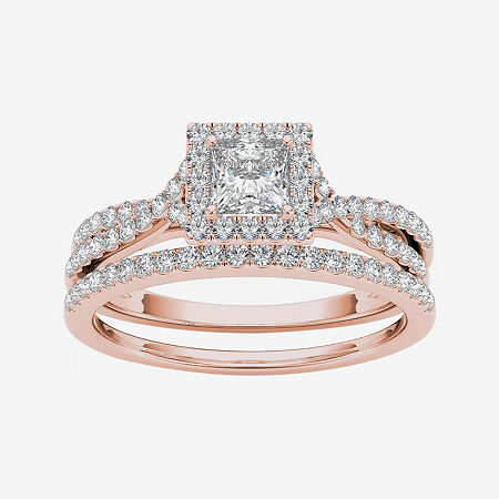 Click here for 1 CT.T.W. Natural Diamond 10K Rose Gold Bridal Rin... prices