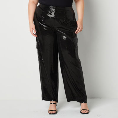 Worthington X Jason Bolden Womens Plus Sequin Blazer, Color: Black ...