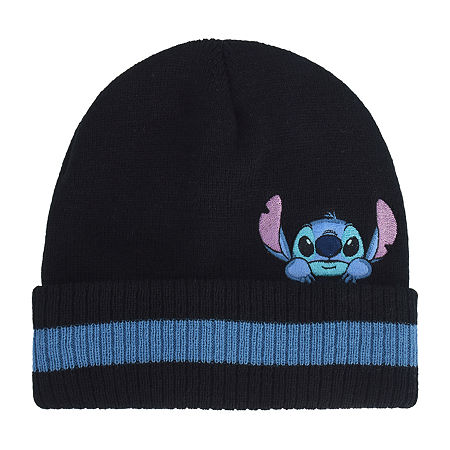 Disney Lilo & Stitch Peeking Striped Beanie - Blk/blue