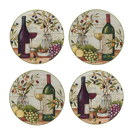 Certified International Meadow Brook Vineyard Set of 4 Dinner Plate 10.5