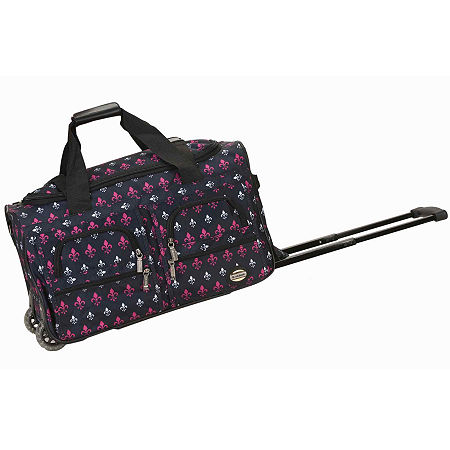 Rockland 22 Carry-On Rolling Duffle Bag - Fleur de Lis