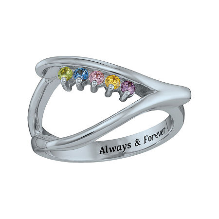Click here for Personalized Birthstone Wishbone Ring  4  White prices