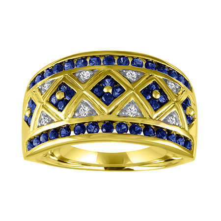 Click here for Blue & White Lab-Created Sapphire 14K Gold Over Si... prices