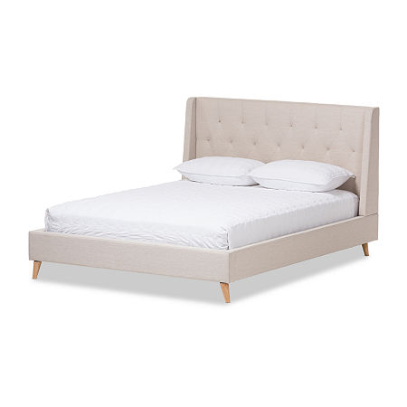 Click here for Adelaide Upholstered Platform Bed  One Size  Beige prices
