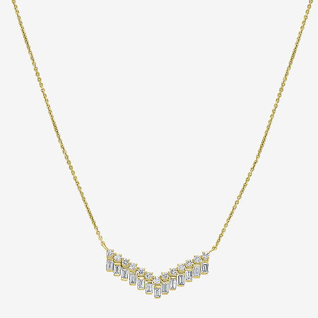 Click here for V-Shaped Womens White Diamond 14K Gold 15 Inch Che... prices