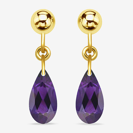 Click here for Gemstone 10K Gold Drop Earrings  One Size  Amethys... prices