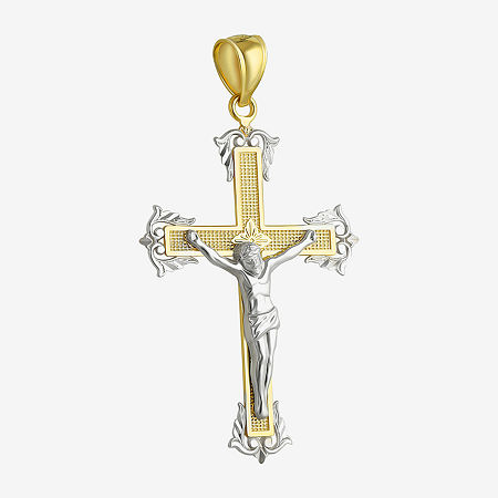 Click here for Womens 14K Two Tone Gold Cross Pendant  One Size prices