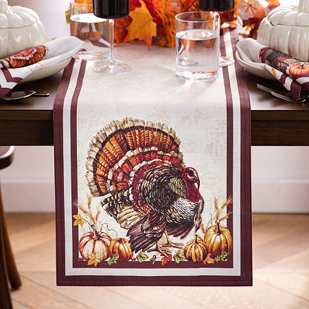 Click here for Elrene Autumn Heritage Turkey Engineered Table Run... prices