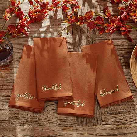 Click here for Elrene Harvest Sentiment Embroidered Napkins  Set... prices