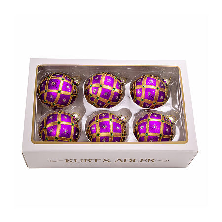 Click here for Kurt S. Adler 6pc. Glass Purple Jewel Ball Ornamen... prices