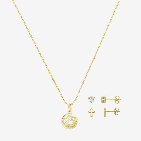 Click here for Gratitude & Grace Girls Cubic Zirconia 14K Gold Ov... prices