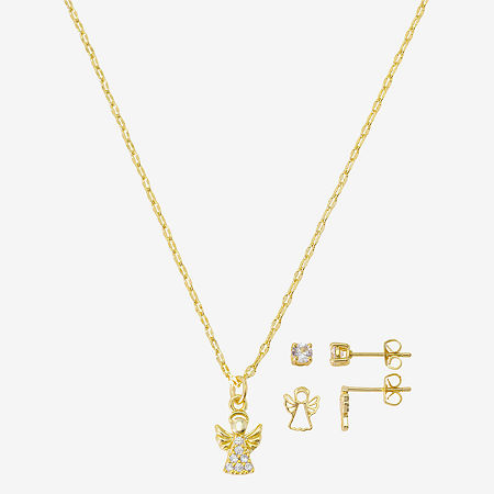 Click here for Gratitude & Grace Girls Cubic Zirconia 14K Gold Ov... prices