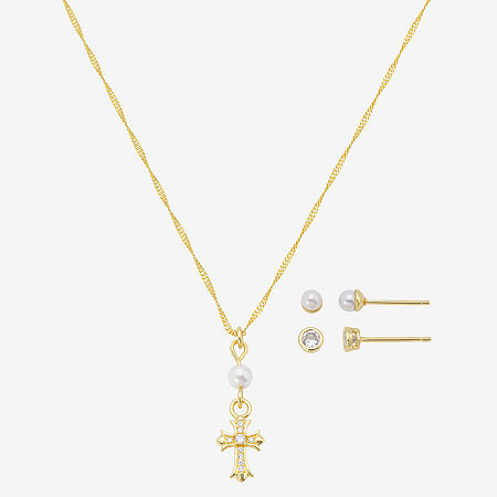 Click here for Gratitude & Grace Girls Cubic Zirconia 14K Gold Ov... prices