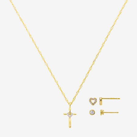 Click here for Gratitude & Grace Girls Cubic Zirconia 14K Gold Ov... prices