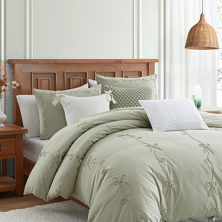 Click here for Peri Home Sasha Bows Duvet Cover Set  Full/Queen prices